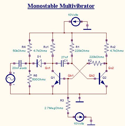 Monostable Multivibrator Using Output Transistor Understanding