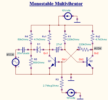 Monostable Multivibrator Circuit